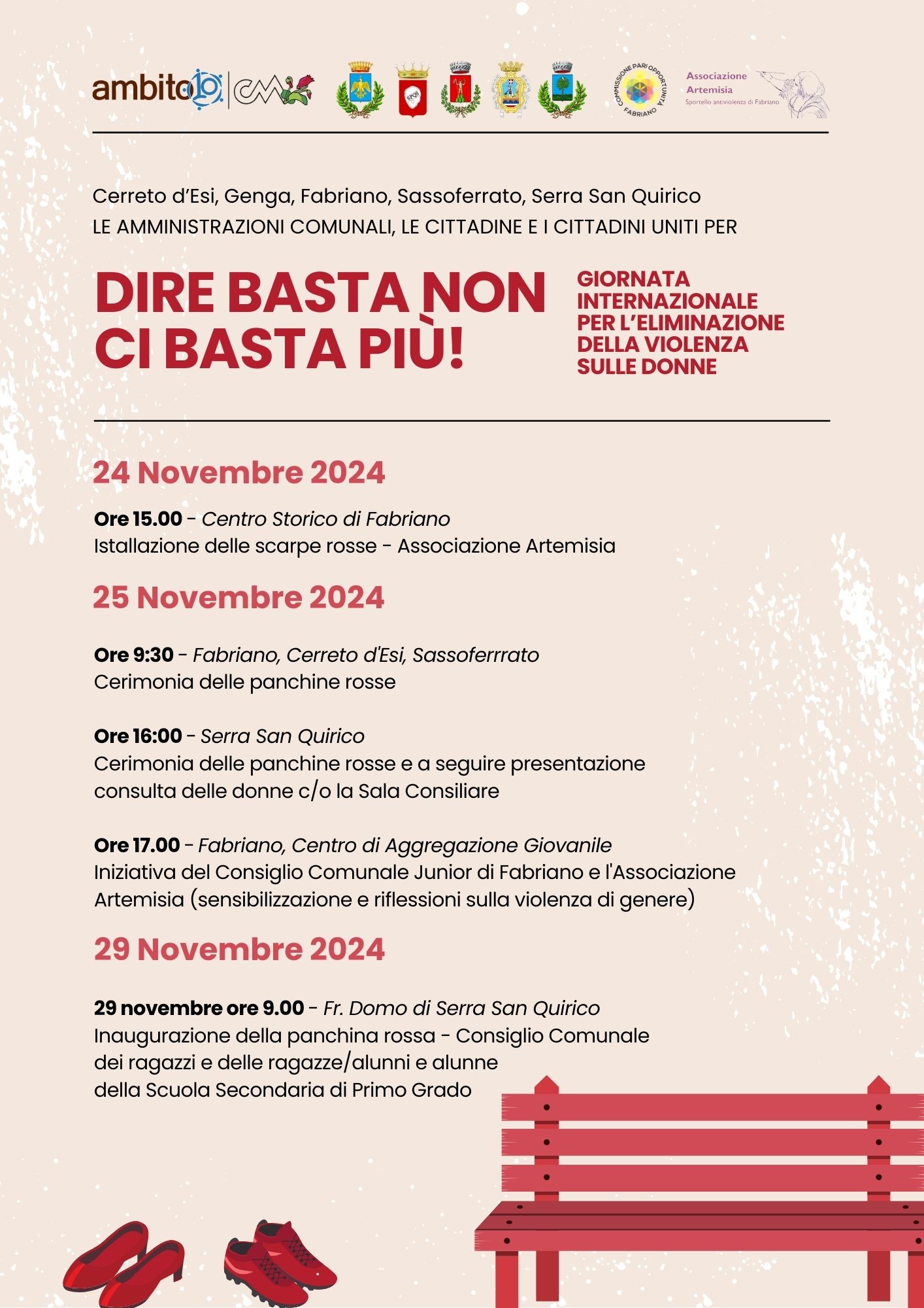 “DIRE BASTA NON CI BASTA PIU’!” – 24-25-29 novembre 2024 – Comune di ...